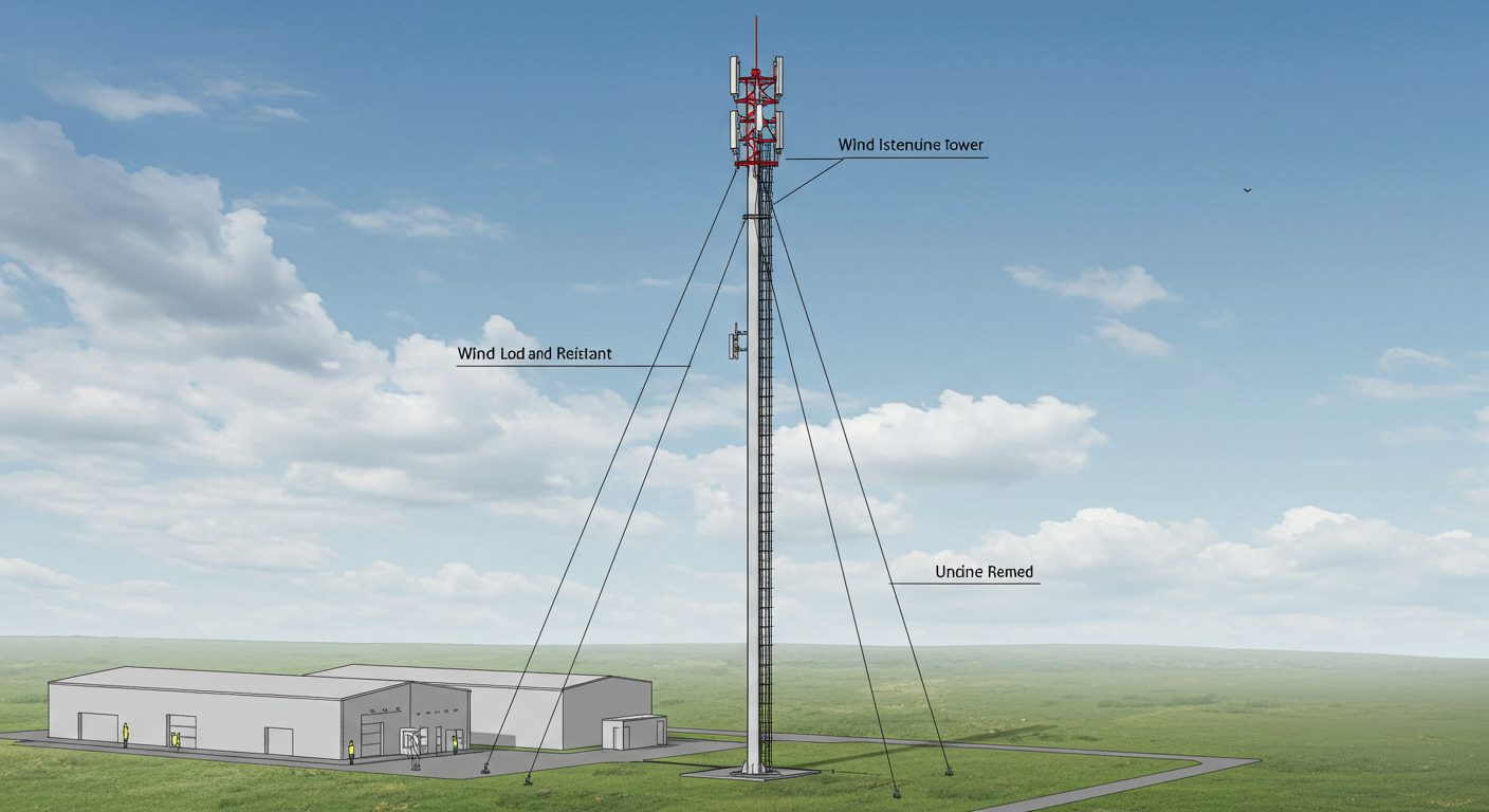 Wind Load Resistant Monopole Tower for Telecom: Built for Stability